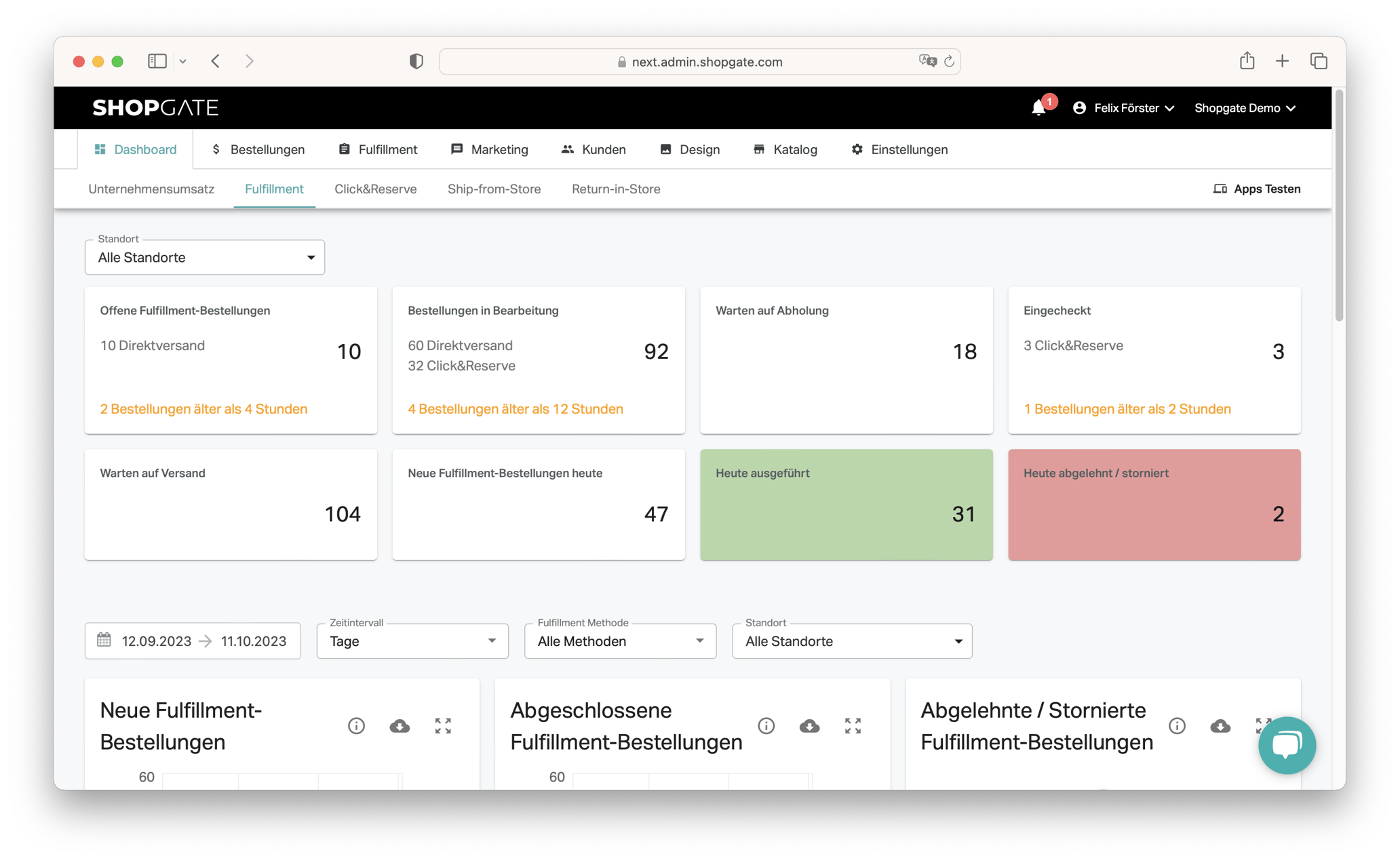 Fulfillment Dashboard